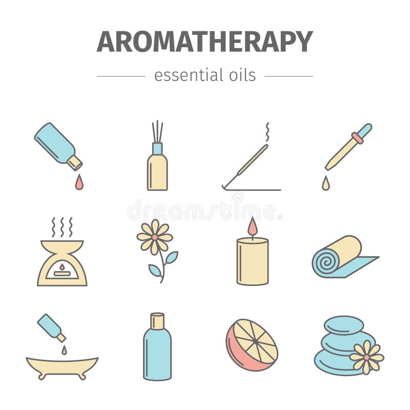 Aromatherapy Oils Hand Drawn Set. Vector Illustration Stock Vector ...