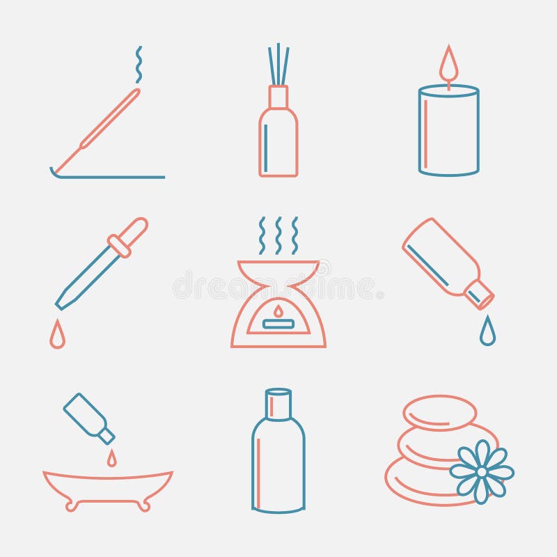Modern Vector Line Icons Of Aromatherapy And Essential Oils. Stock Vector - Illustration of ...