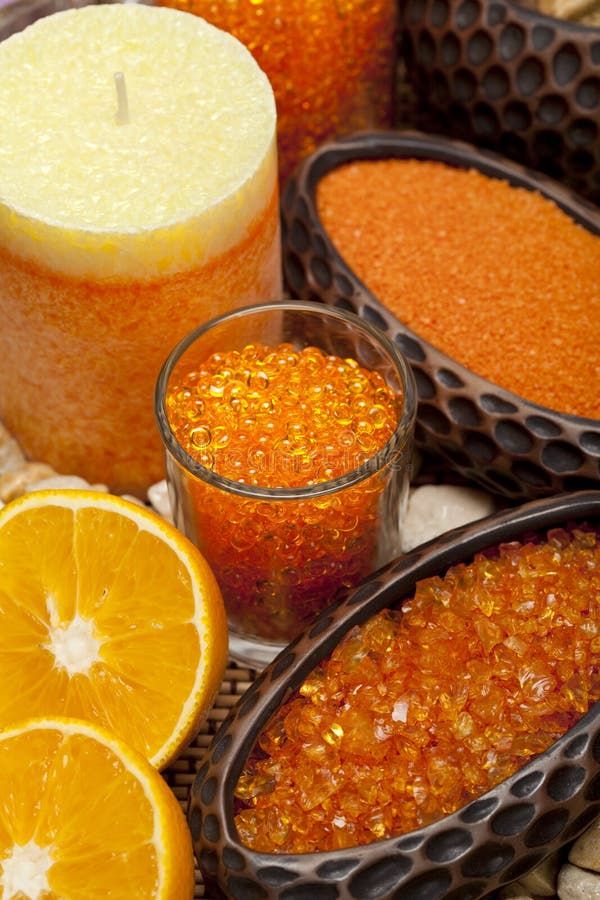 Aromatherapy - Orange Bath Salt Stock Photo - Image of care, soap: 16562664
