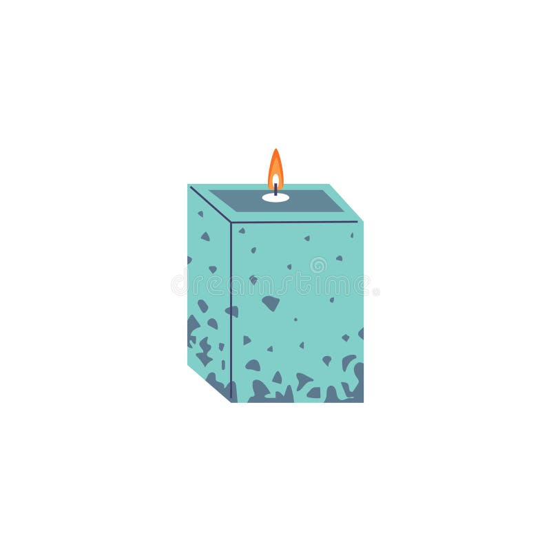 Aromatic Candle, Burning Decorative Blue Wax Candle Vector Isolated, Relaxation, Resting and ...
