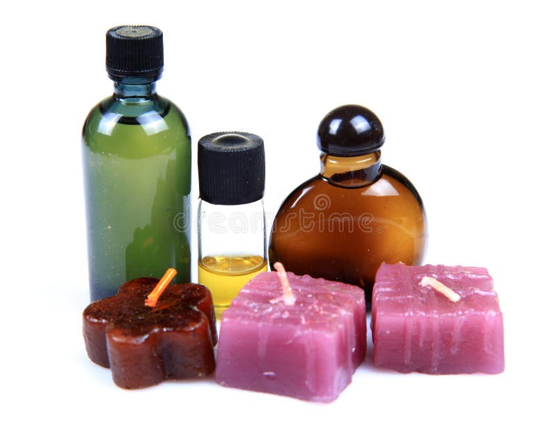Aromatic Spa Oils and Perfumes Stock Photo - Image of white, bottles ...