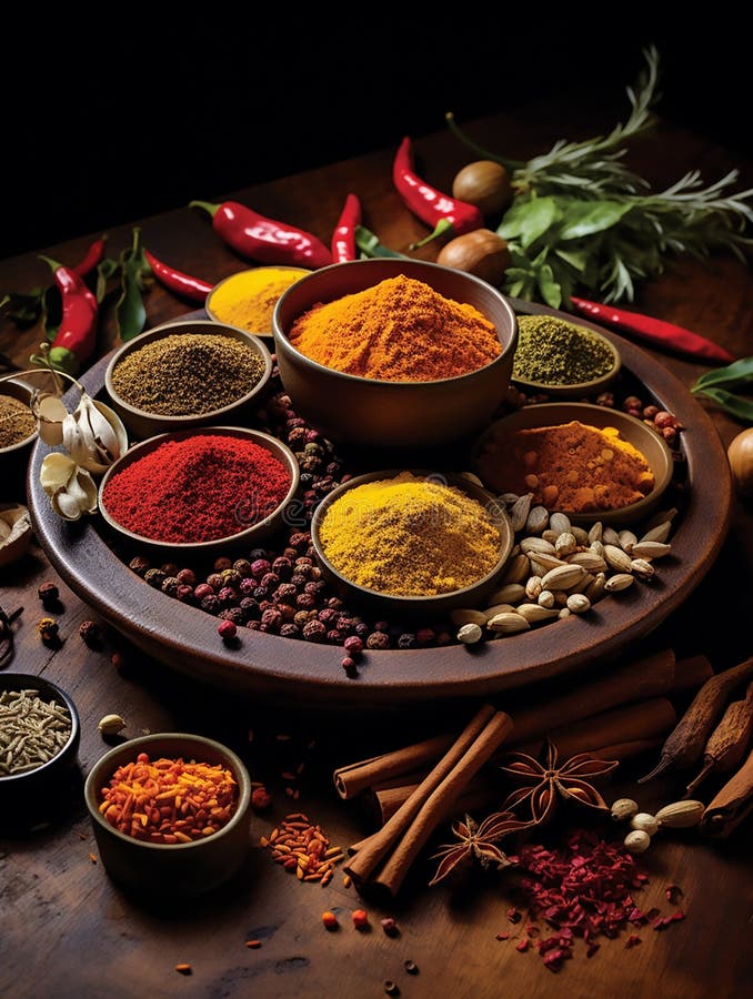 Aromatic Captivating World of Multi Colored Spices Herbs and Vegetables ...