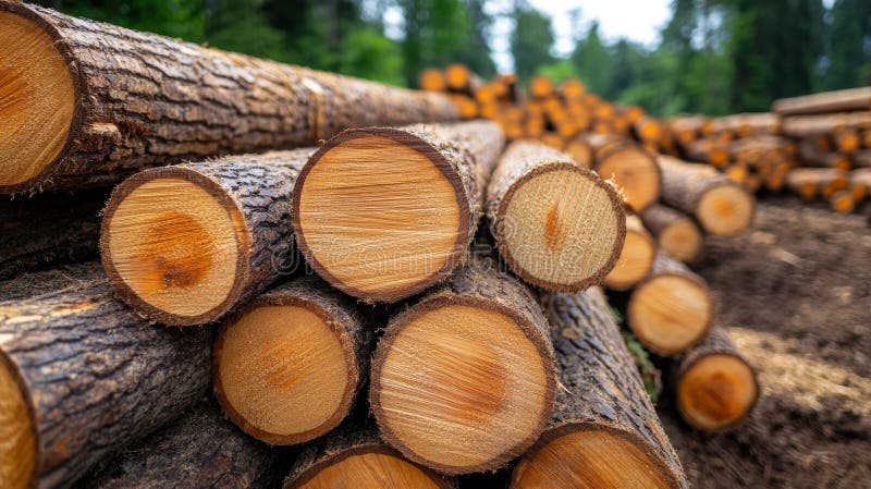 Aromatic Cedar Freshly Cut Logs Ready for Milling and Crafting ...