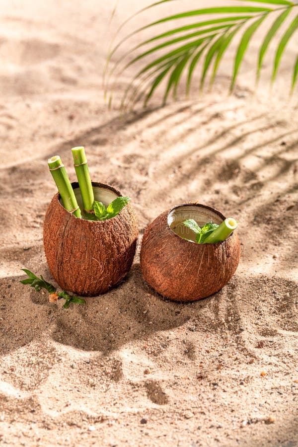 Aromatic Coconut Milk in Shell Ready To Drink Stock Photo - Image of ...