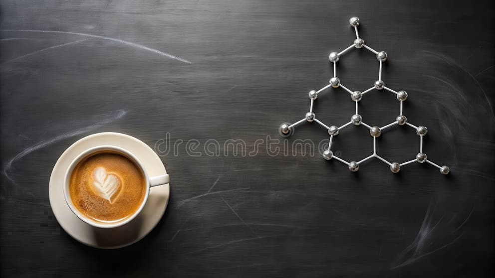 Aromatic Coffee Break Molecular Structure and a Latte Art Heart ...