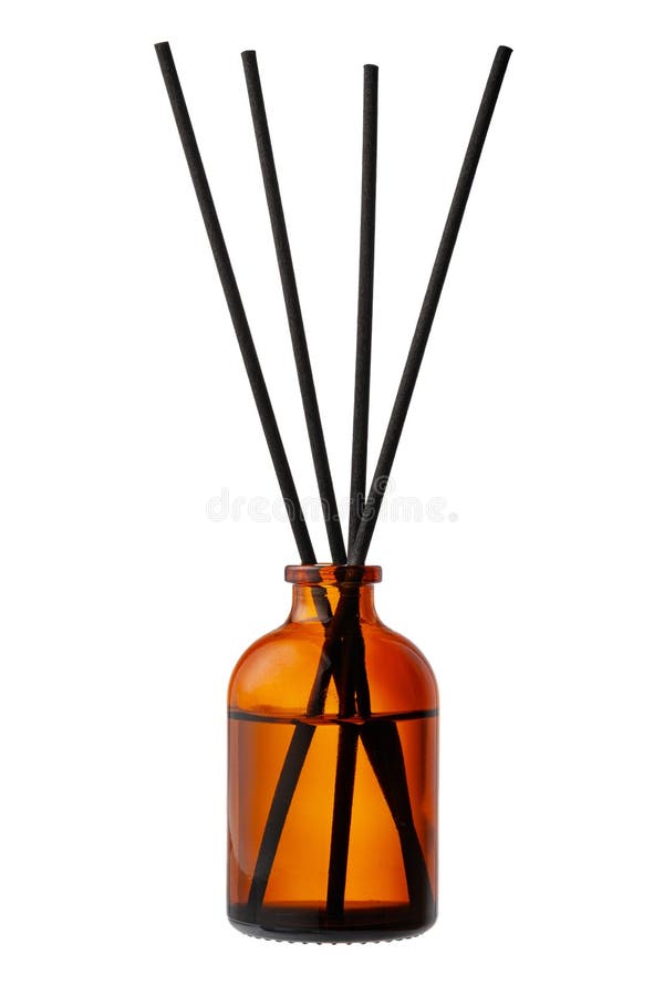 Aromatic Diffuser Bottle with Sticks Isolated on White Background Stock ...
