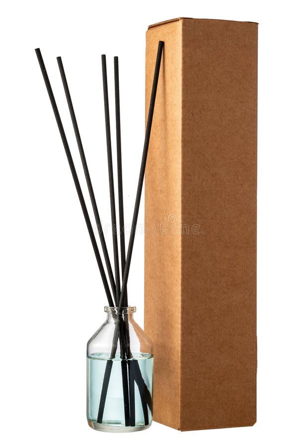 Aromatic Diffuser Bottle with Sticks Isolated on White Background Stock ...