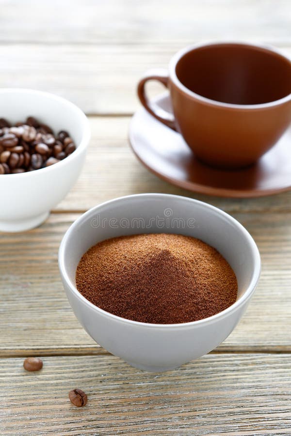 Aromatic Fried Coffee Beans and Powder Stock Image - Image of texture ...