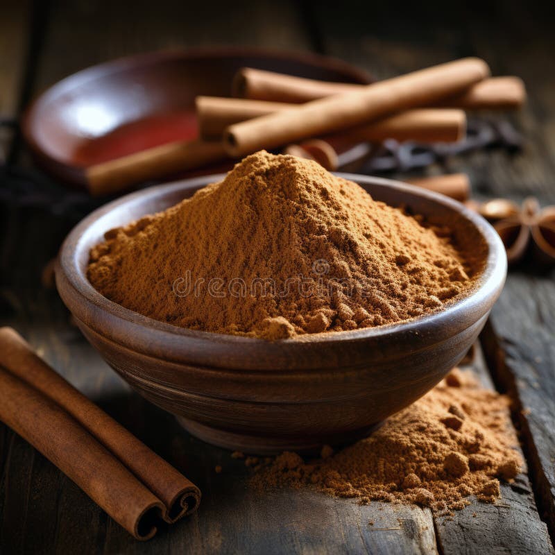 Aromatic Ground Cinnamon Spice Close Up. AI Generated Stock ...