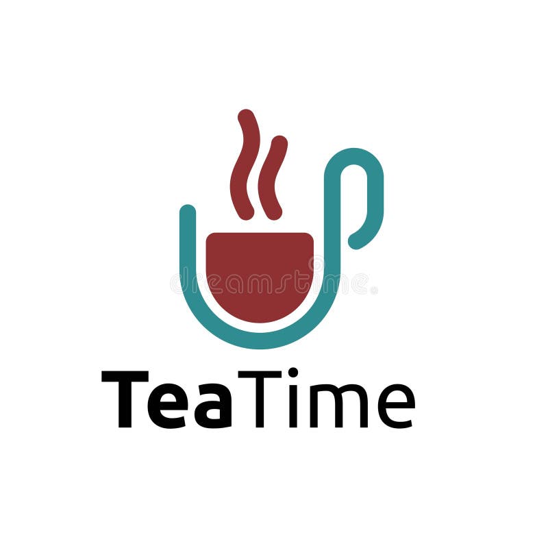 Aromatic Hot Tea Time Break Drink in Cup Logo Template Stock Vector ...