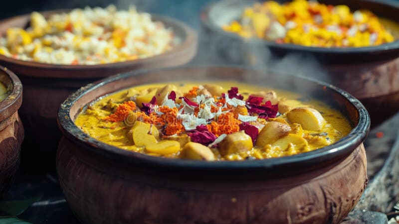 Pot of Curry with Garnish stock footage. Video of vegan - 405032916