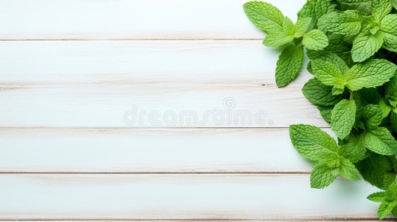 Aromatic Mint Herbs Horizontal Background. Stock Illustration ...