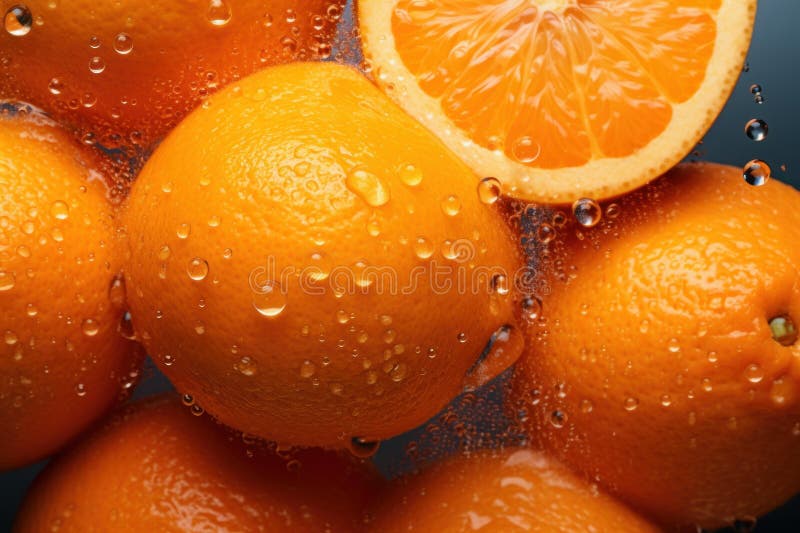 Aromatic Orange Fruit Water Drops. Generate Ai Stock Image - Image of ...