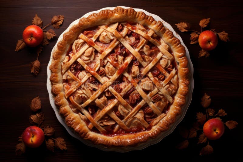 Aromatic Pie Top View Food. Generate Ai Stock Image - Image of dinner ...
