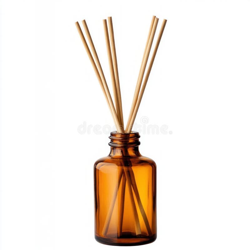 Aromatic Reed Diffuser in Amber Glass Bottle Stock Illustration - Illustration of simple, decor ...