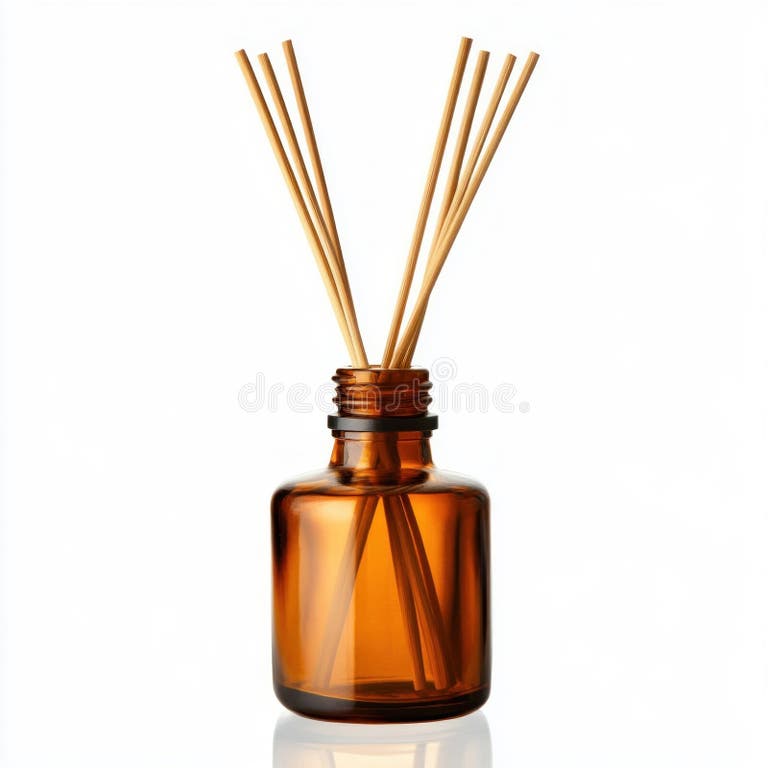 Aromatic Reed Diffuser in Amber Glass Bottle Stock Illustration ...
