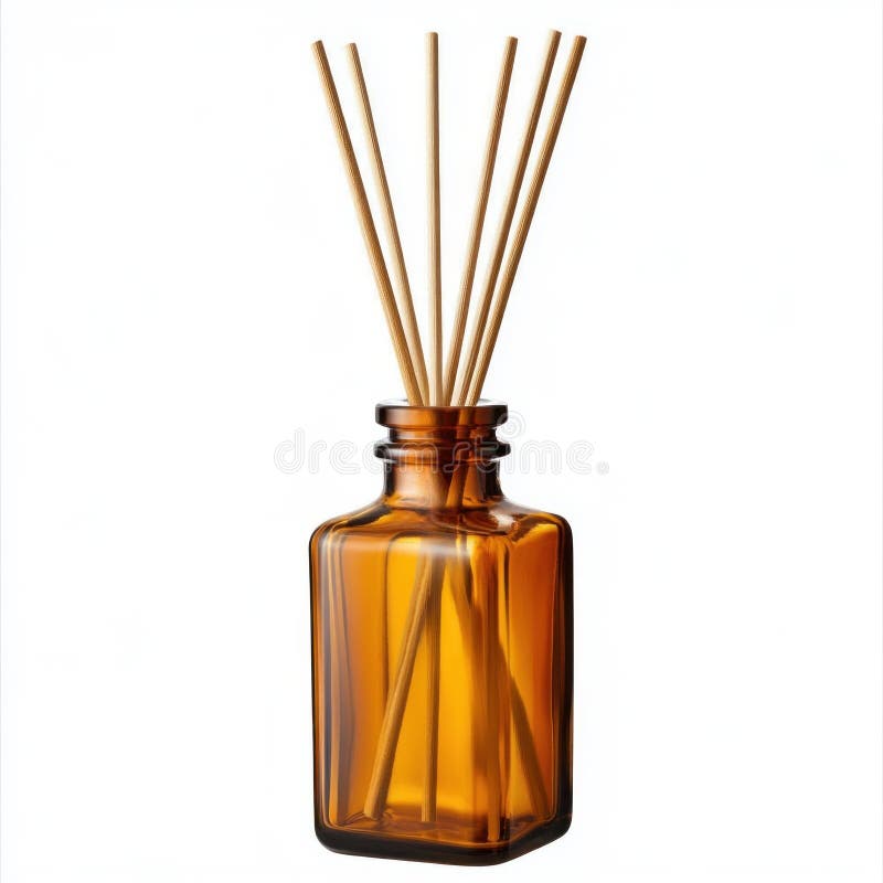 Aromatic Reed Diffuser in Amber Glass Bottle Stock Illustration ...