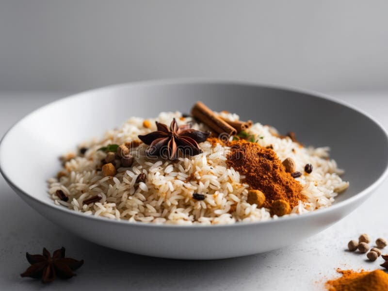 Aromatic Rice with Star Anise and Spices. Stock Image - Image of ...