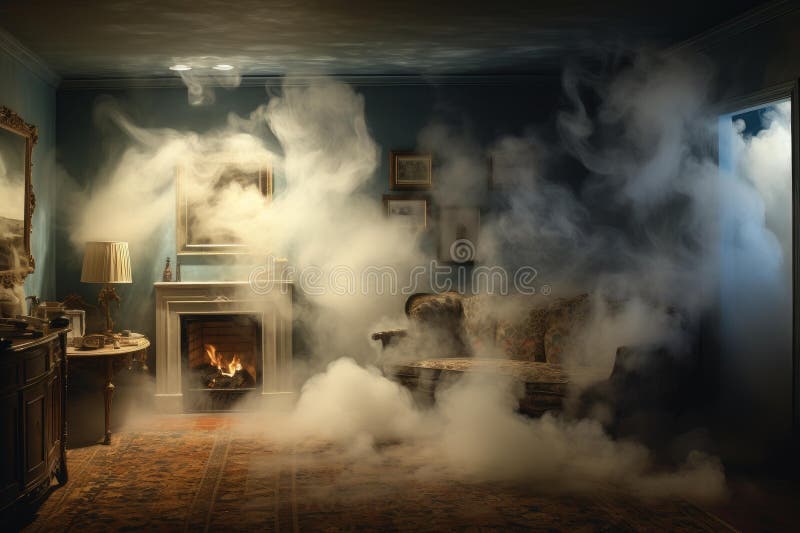 Aromatic Smoke Room. Generate Ai Stock Photo - Image of background ...