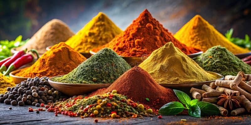 Aromatic Spice Collection Diverse Ground Spices in Bowls, Ready for ...