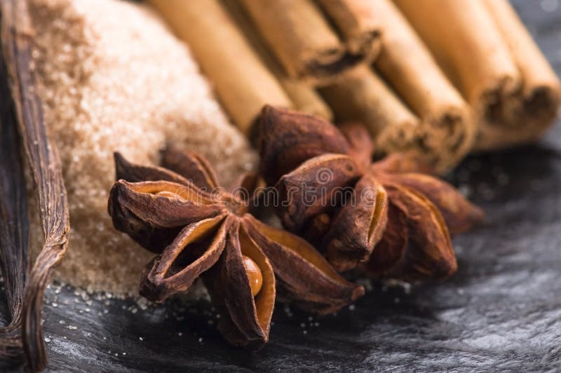 Aromatic Spices with Brown Sugar Stock Image - Image of macro, cinnamon ...