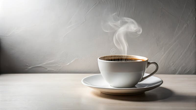 Aromatic Steam Rising from a Cup of Hot Coffee on a Table. Generative ...