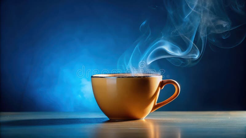 Aromatic Steam Rising from a Warm Beverage in a Ceramic Mug on a ...