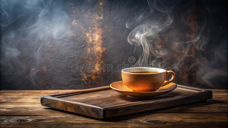 Aromatic Steam Rising from a Warm Beverage in a Rustic Setting on ...
