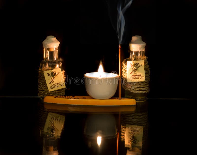 Candle Lit Steaming Inside a Light Bulb Stock Photo - Image of burning ...