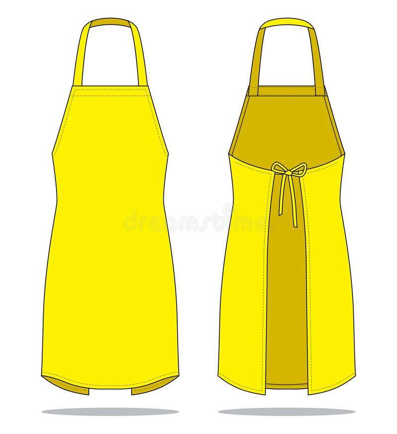 Blank Yellow Apron Template Vector on White Background Stock ...