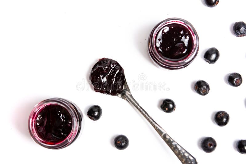Aronia Jam in a Jar Top View Stock Image - Image of heap, healthy ...