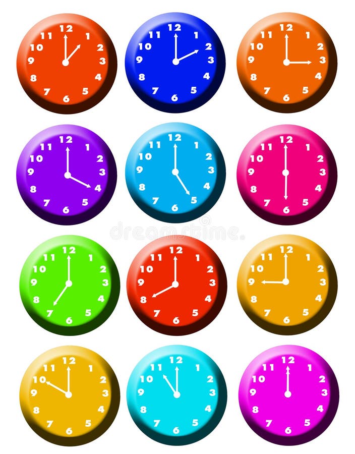 Around the clock 2 stock illustration. Illustration of clock - 6105849