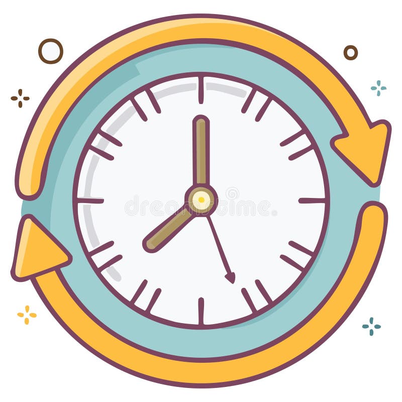 Around the Clock Concept Icon with a Circular Arrow Symbol for Time ...