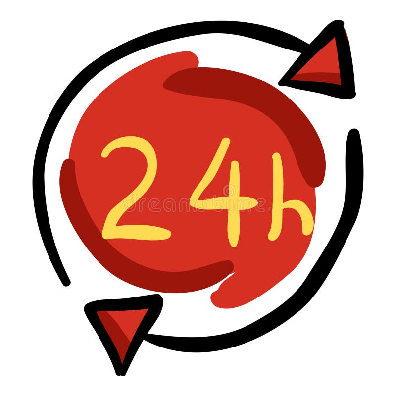 Around the Clock - Hand Drawn Doodle Icon Stock Vector - Illustration ...