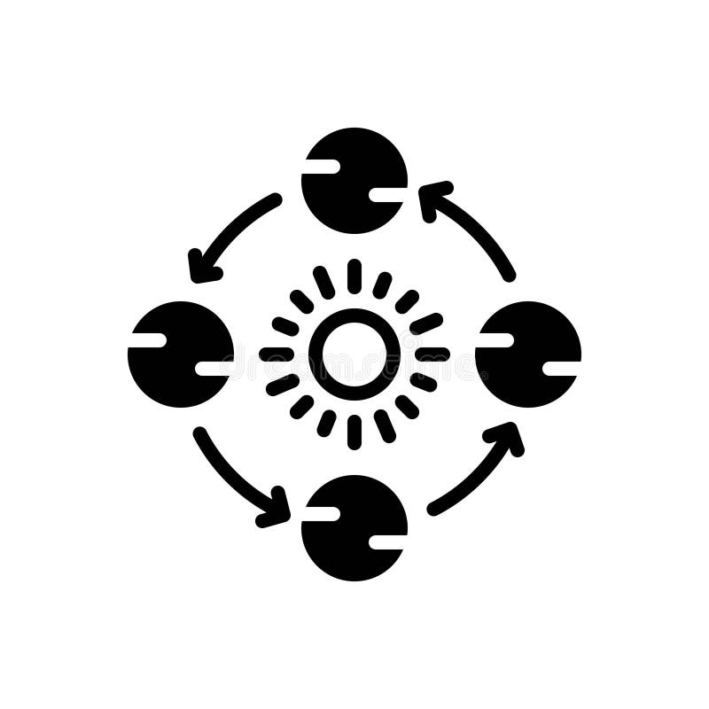 Black Solid Icon for Around, Near and Sun Stock Vector - Illustration ...