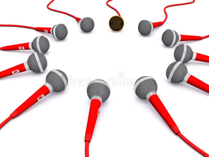 Around Microphone Group. 3D Stock Illustration - Illustration of path ...