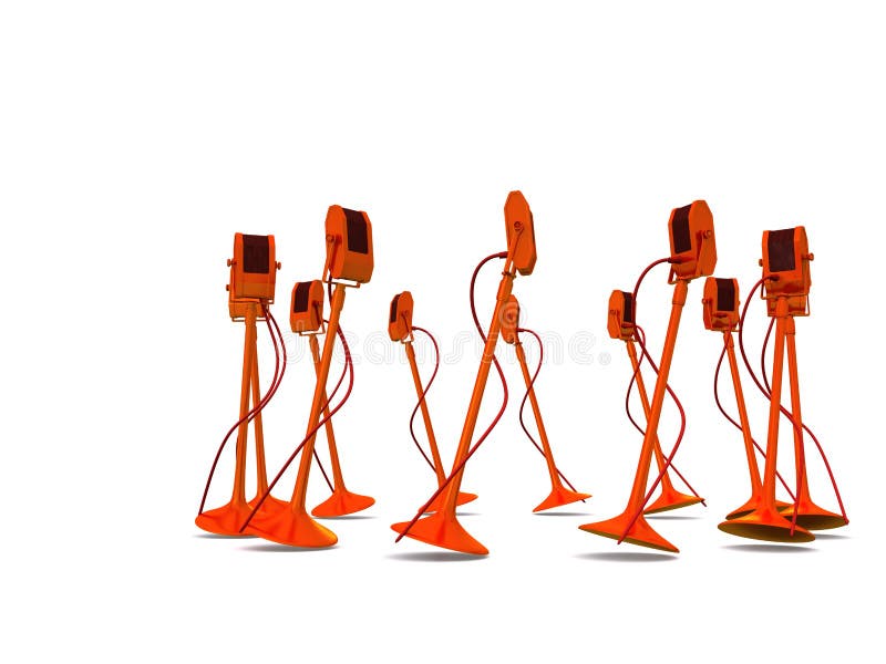 Around microphone group stock illustration. Illustration of green - 9112398