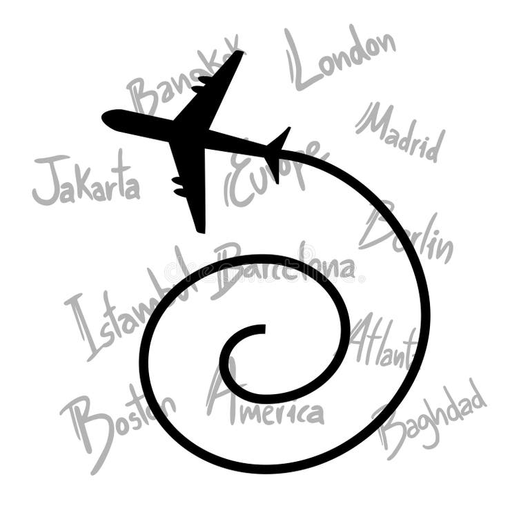 Around plane stock vector. Illustration of tourism, road - 31439713