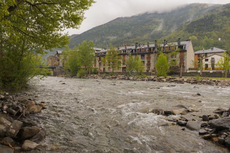 Around the Village of Broto Stock Image - Image of tower, river: 94021259