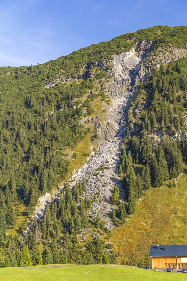 Around Warth in Austria stock photo. Image of rockfall - 233043158