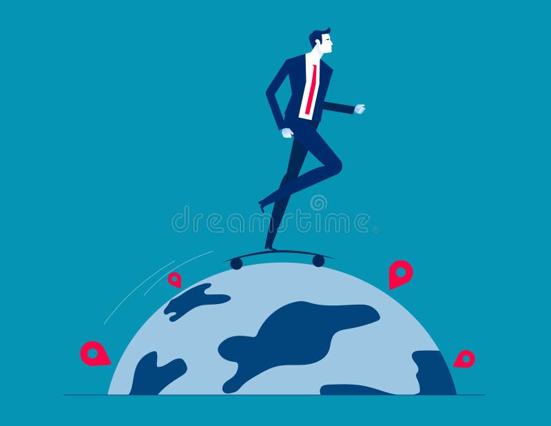 Around the World. Business Vector Illustration Concept Stock Vector ...