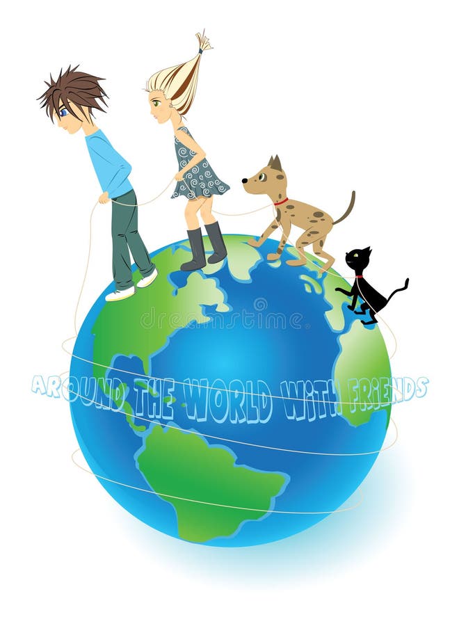 Friends Around World Stock Illustrations – 1,028 Friends Around World ...