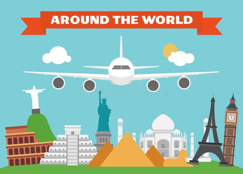 Around the World Modern Flat Design Editorial Stock Photo ...