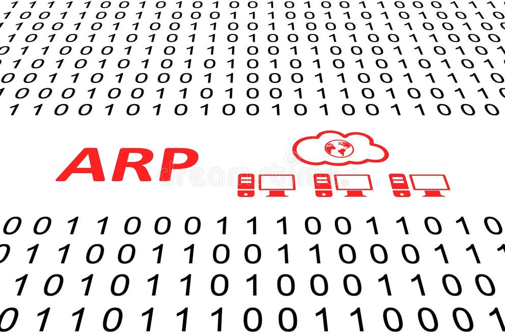 ARP concept binary code 3d stock illustration. Illustration of ...