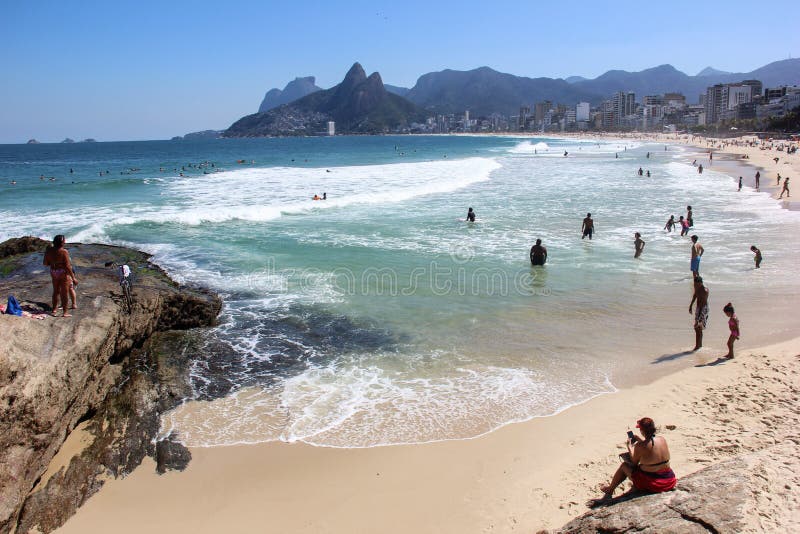 Arpoador Beach in Rio De Janeiro Editorial Photography - Image of ...