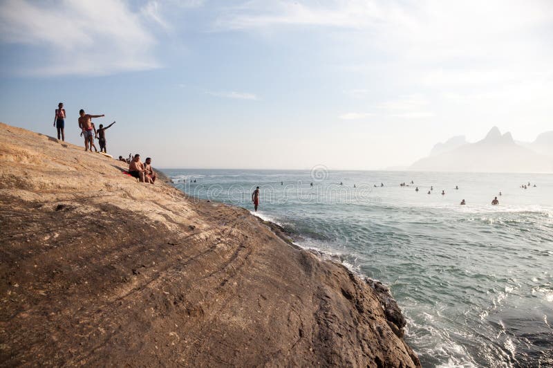 Arpoador Rock in Ipanema editorial stock photo. Image of ipanema - 67480798