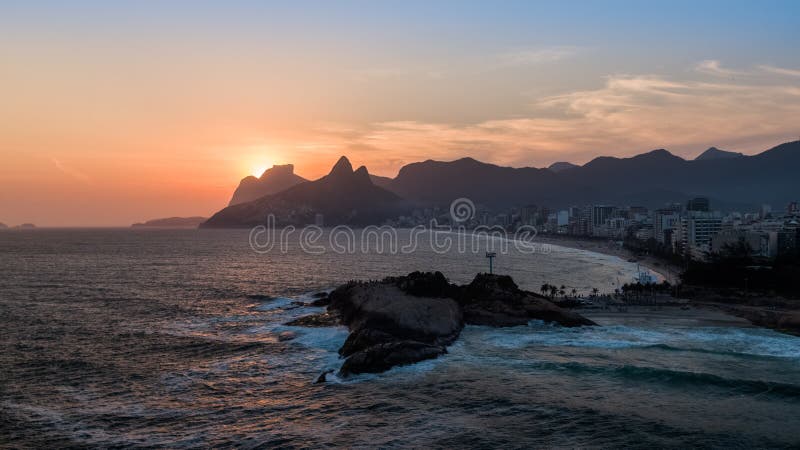 Arpoador Stone in Rio De Janeiro, Site for Sunset View Stock Photo ...