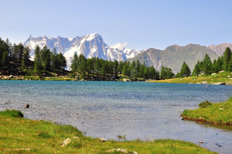 Arpy lake stock image. Image of alpine, lake, mountain - 58917503