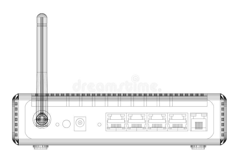 Arquitecto Blueprint Del Router - Aislado Stock de ilustración ...