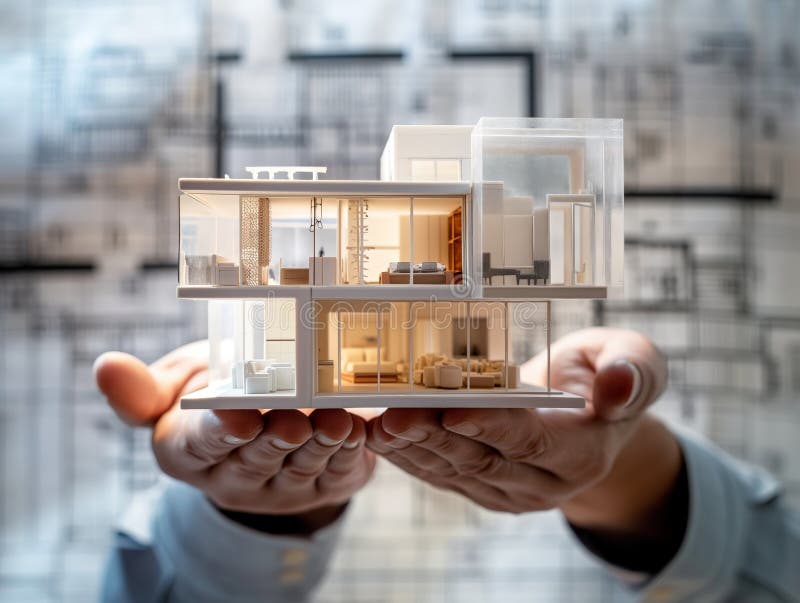 Arquitecto Con Un Modelo De Casa En Miniatura Imagen de archivo ... Arquitecto Con Un Modelo De Casa En Miniatura Imagen de archivo ...
